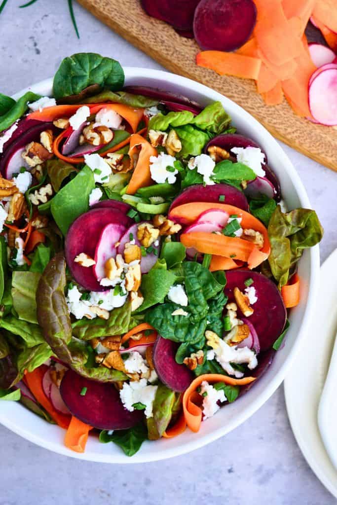 Simple Spring Salad With Lemon Herb Vinaigrette - For the Belly and Soul